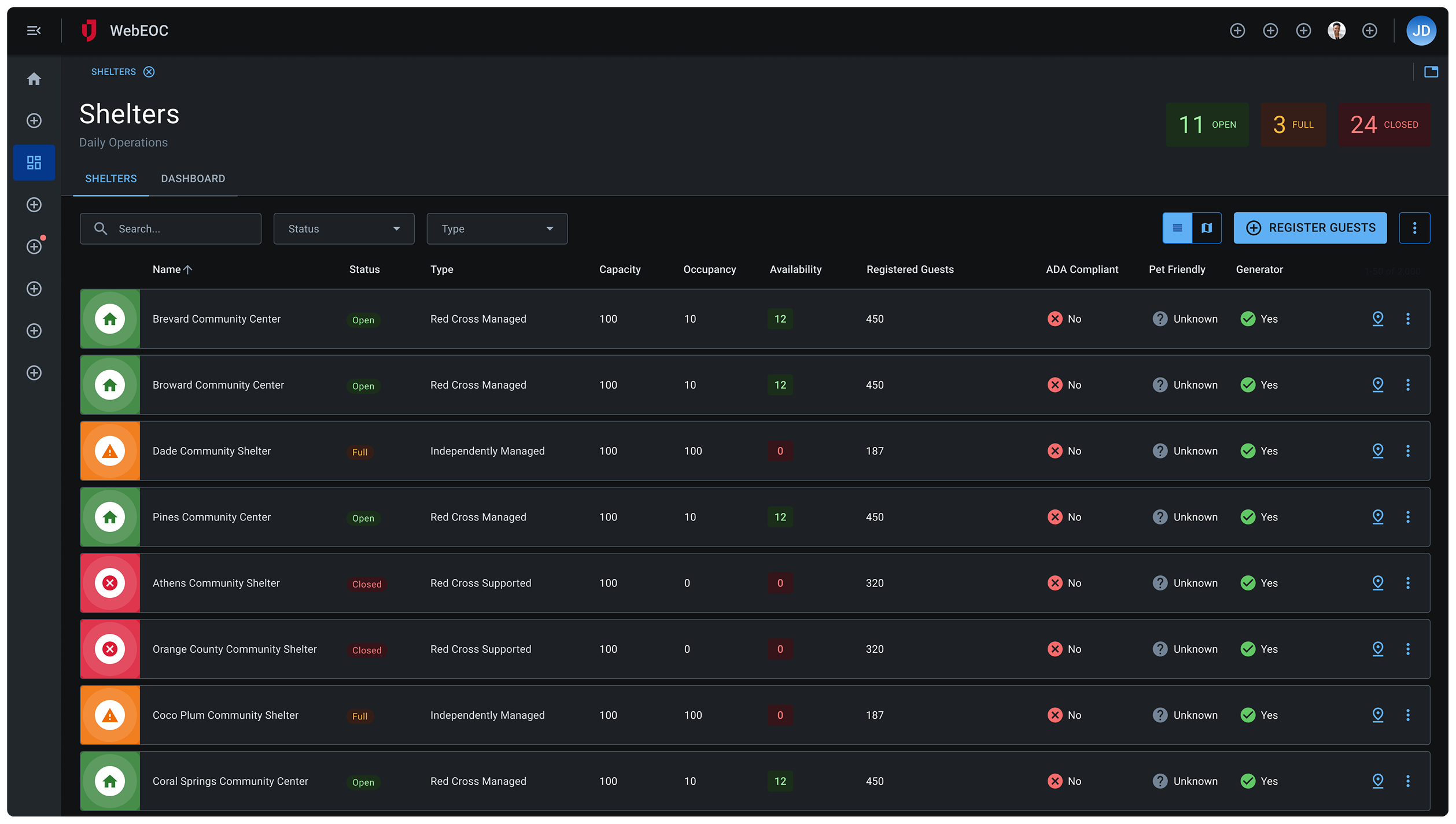 Shelters - Juvare | Emergency Preparedness & Response Solution